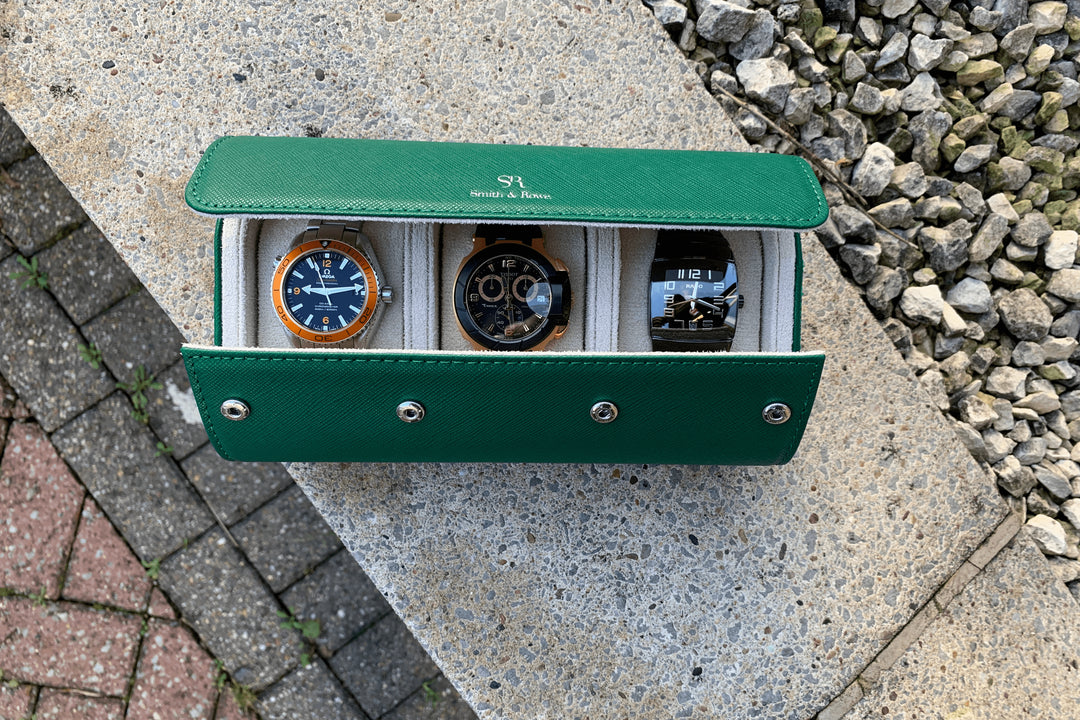 Castleton Green watch roll - 3 watches – Smith & Rowe