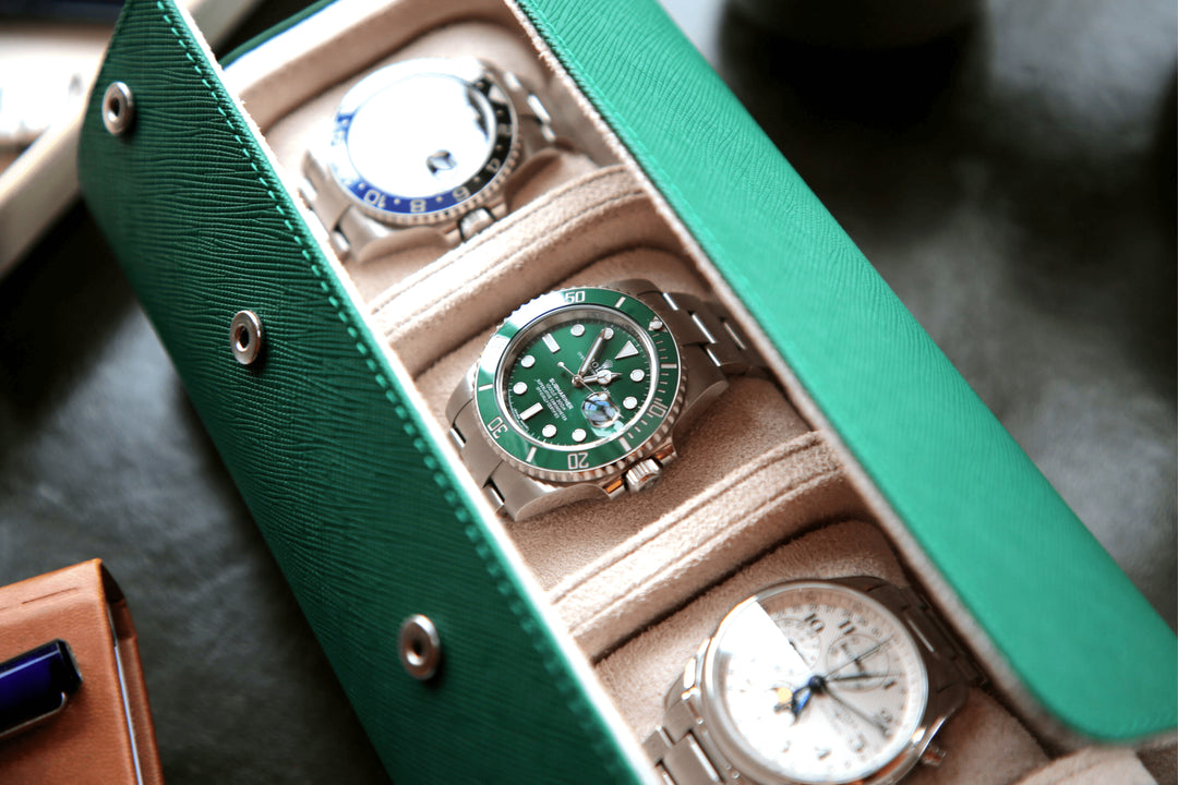 Castleton Green watch roll - 3 watches – Smith & Rowe