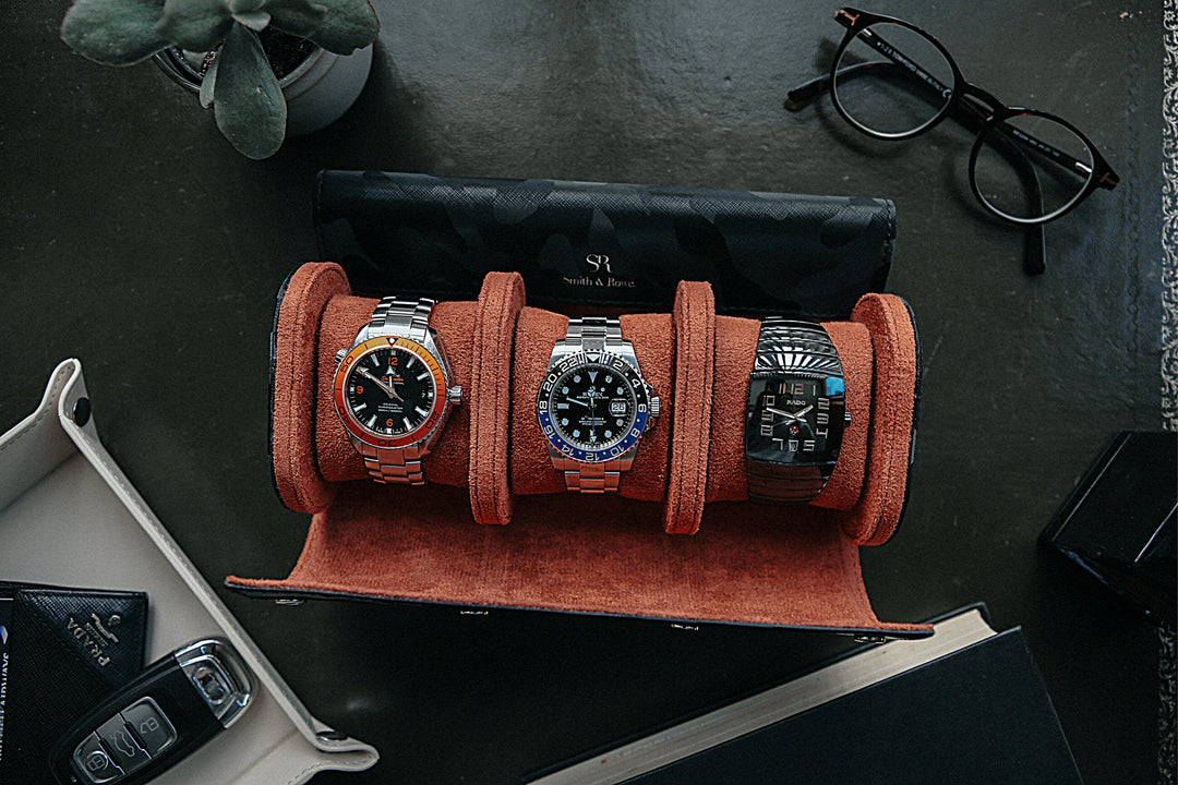 Watch Roll For 3 Watches | Luxurious 3 Watch Travel Case | Smith & Rowe
